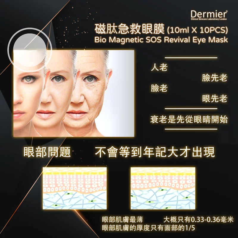 英國Dermier磁肽急救眼膜 SOS REVIVAL EYE MASK(10對/盒) - MsSakura 專注品質生活