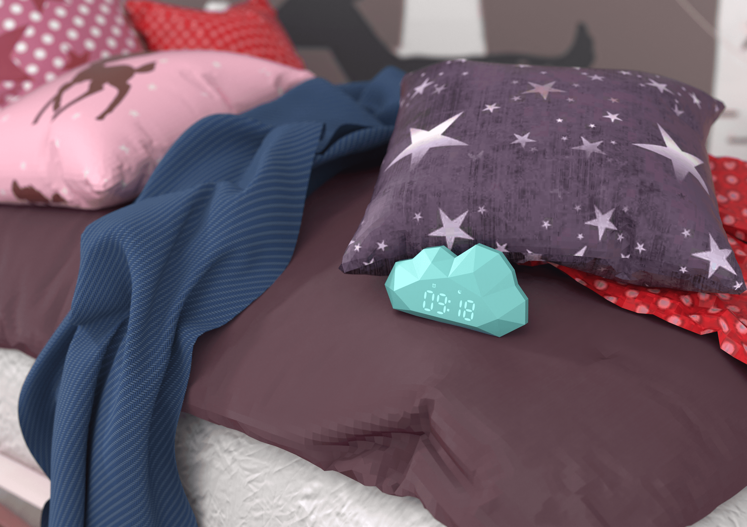 法國MOB雲朵造型LED電子鐘時鐘鬧鐘Mini Cloudy Clock香港行貨一年保養 - MsSakura 專注品質生活