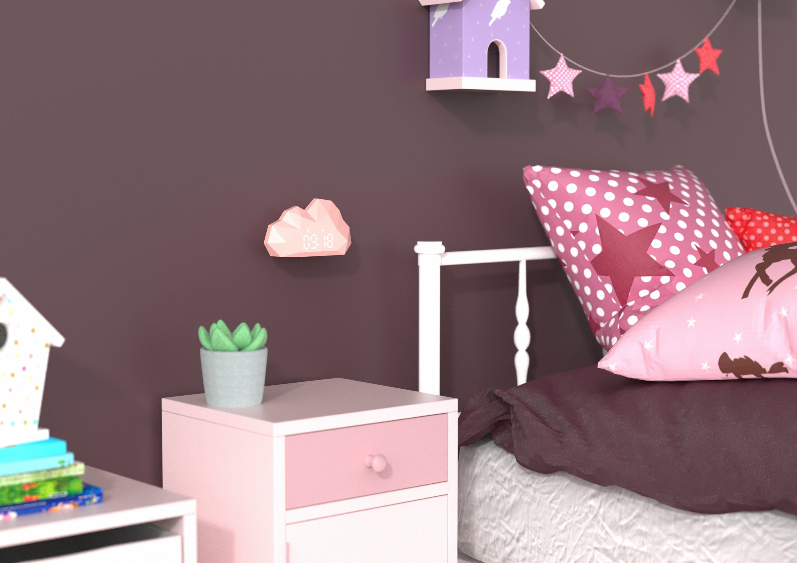 法國MOB雲朵造型LED電子鐘時鐘鬧鐘Mini Cloudy Clock香港行貨一年保養 - MsSakura 專注品質生活