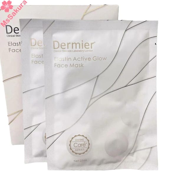 英國Dermier彈力蛋白肌面膜6片/盒Elastin Active Glow Face Mask - MsSakura 專注品質生活