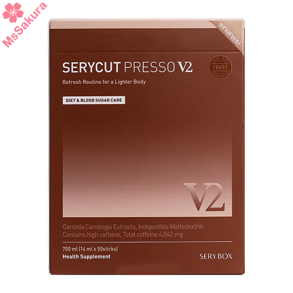 韓國直送SERYBOX Serycut Presso V2藤黃果減脂咖啡50條/盒 - MsSakura 專注品質生活